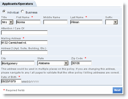 Collector Vehicle: Applicant Information