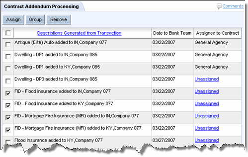 Account Management: Contract Addendum Processing